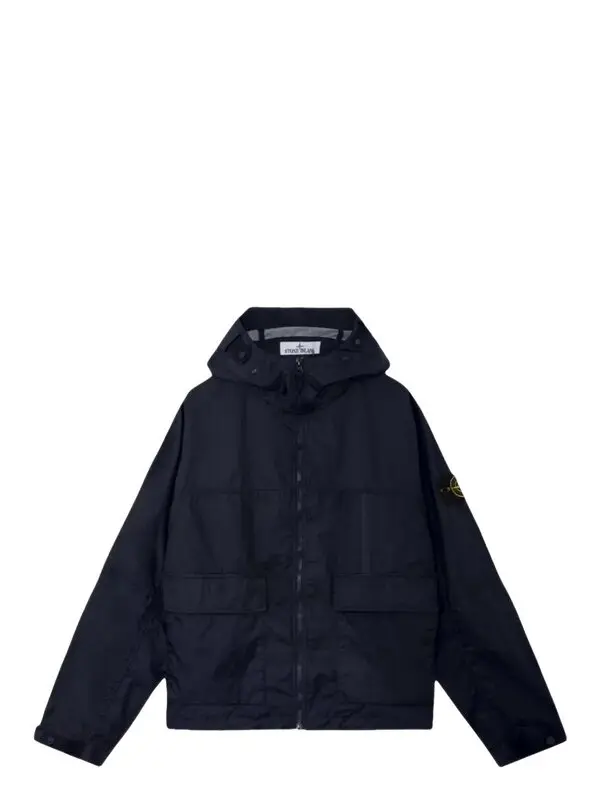 Stone Island Logo-patch Hooded Jacket - Blue