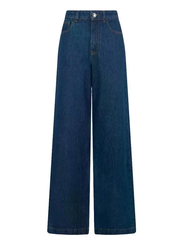 MOORER Wide-leg Jeans - Blue