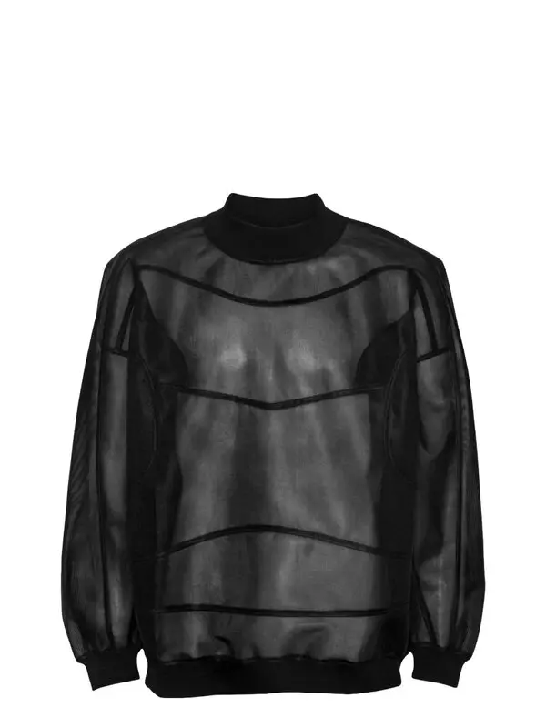 Henrik Vibskov Abstract Frog Sheer Mock Neck Sweatshirt - Black