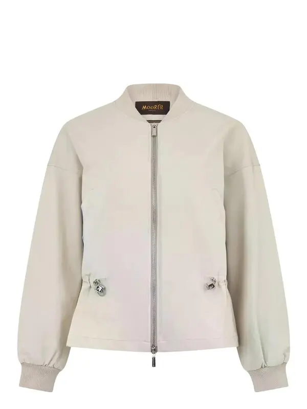 MOORER Drawstring Zip-up Jacket - Neutrals