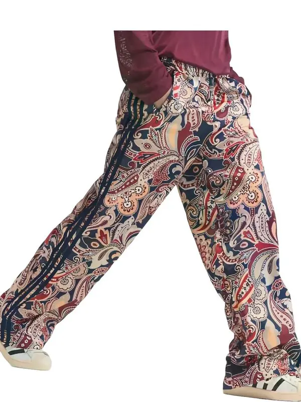 Adidas Paisley Print Wide Leg Track Pants - Blue
