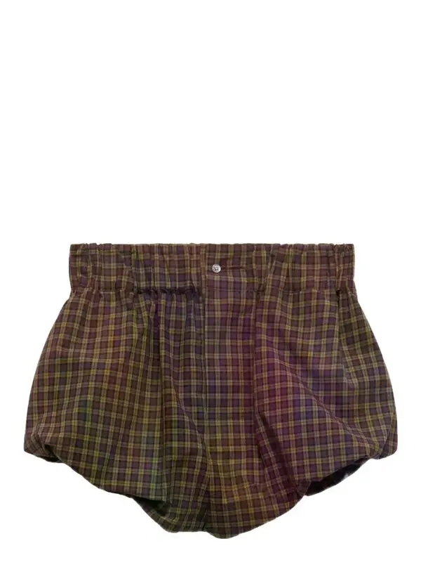 Marni High-waisted Checked Poplin Bloomers - Brown