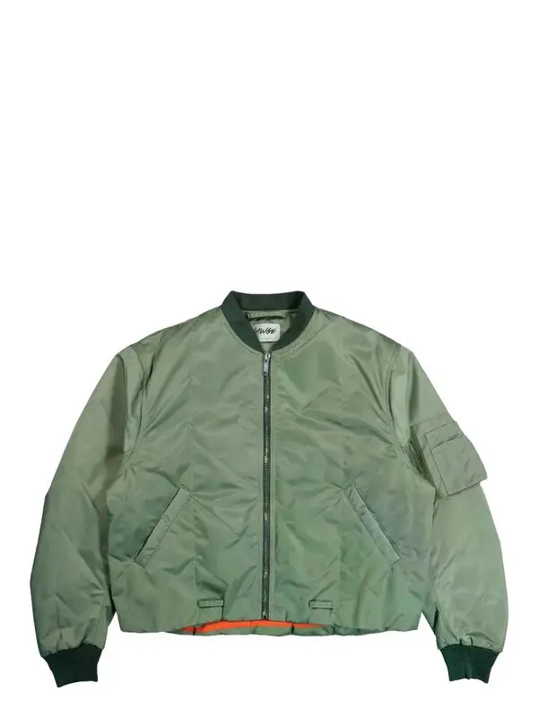 AWGE Geometric Quilted Bomber Jacket - Green