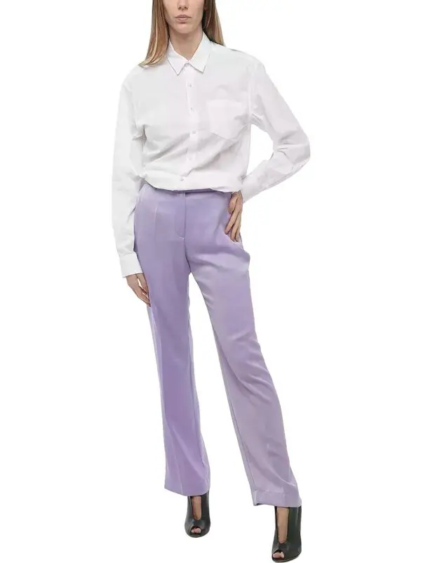 HEBE STUDIO The Lover Satin Straight Pants - Purple