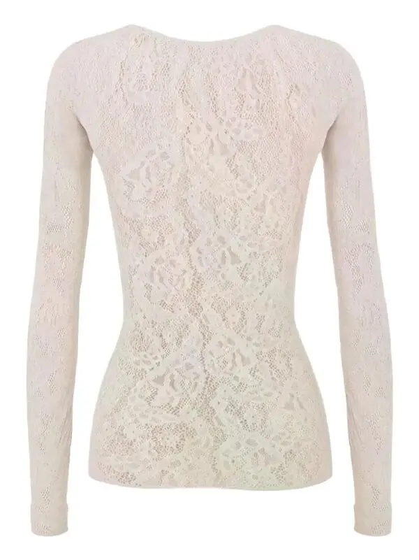 Wolford Rose Floral Pattern Long Sleeve Top - White