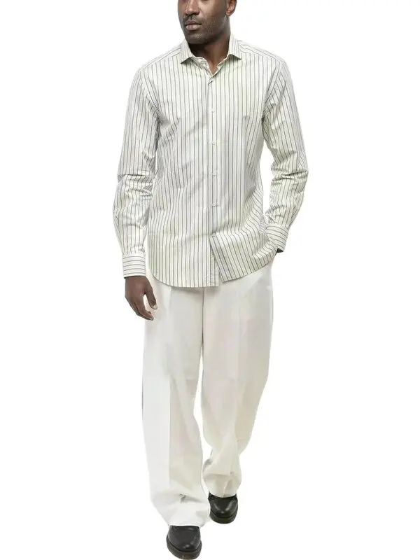 Corneliani Striped Cotton Shirt - Green