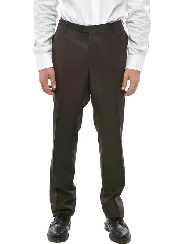 Corneliani Scalloped-hem Virgin-wool Trousers - Grey