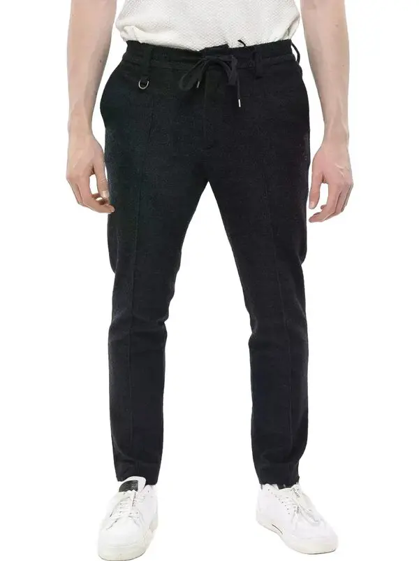 PAOLO PECORA Tweed Drawstring Trousers - Blue