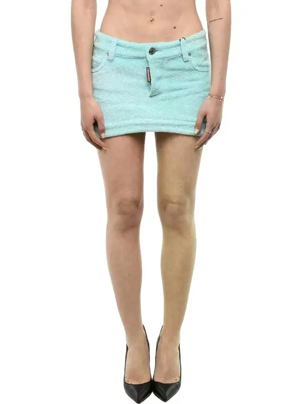 Dsquared2 Terry Cloth Fitted Mini Skirt - Blue