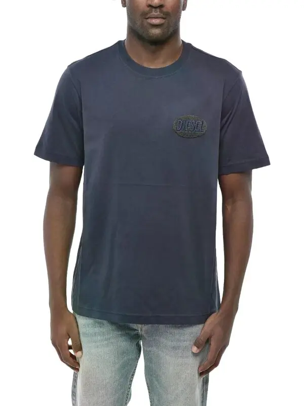 DIESEL® Logo-embroidered T-shirt - Blue