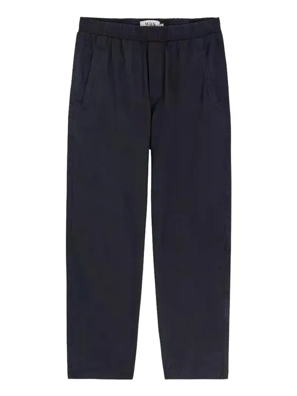 WAX LONDON Elasticated Waist Straight-leg Cotton Trousers - Blue
