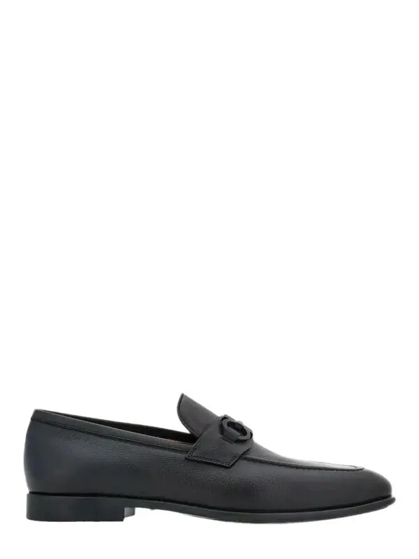 FERRAGAMO Leather Loafers - Black