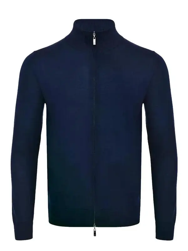 Pal Zileri Zip-up High-neck Cardigan - Blue