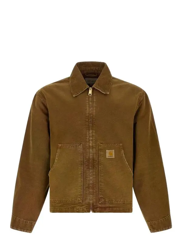 Carhartt Work In Progress Corduroy Collar Canvas Jacket - Brown