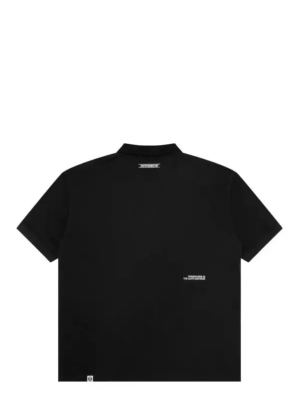 AAPE BY *A BATHING APE Aapenow Moonface Logo Polo Shirt - Black