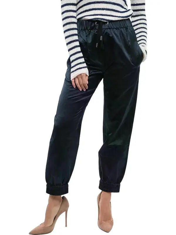 SA SU PHI Drawstring-waist Silk Track Pants - Blue