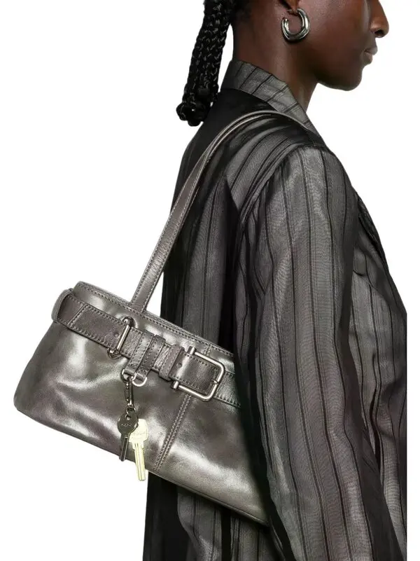 OSOI Buckle Detail Leather Tote Bag - Grey