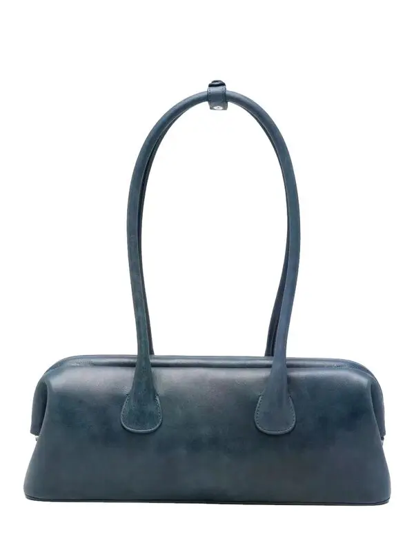 OSOI Boat Aged-effect Leather Tote Bag - Blue