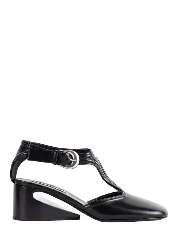JIL SANDER Mary Jane Cutout-heel Pumps - Black