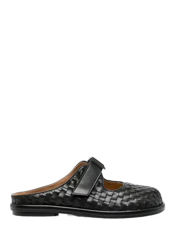SERGIO MORETTI FIRENZE Woven Buckle-fastening Slipper - Black