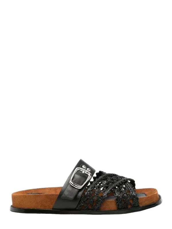 SERGIO MORETTI FIRENZE Woven Sandals - Black