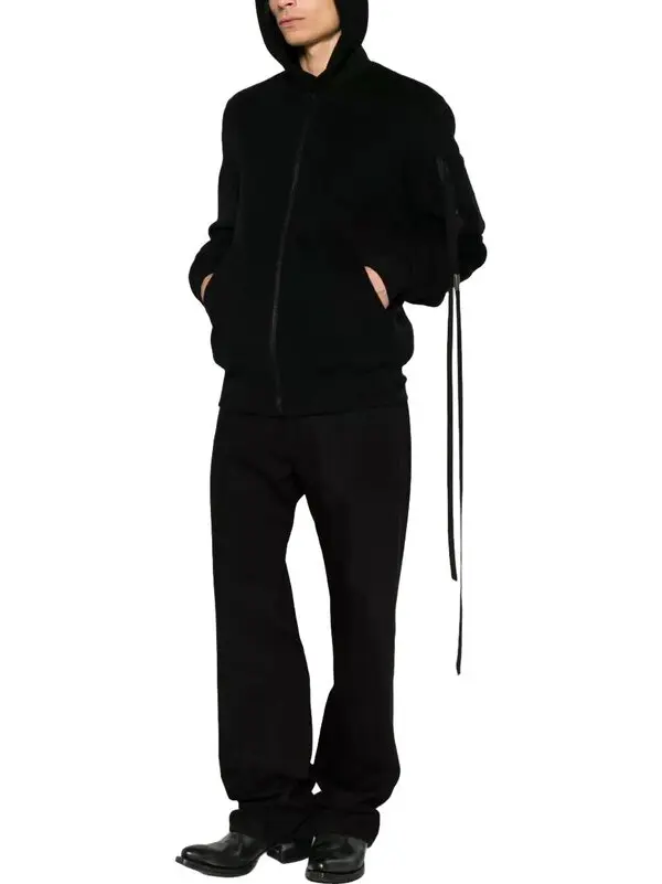 ANN DEMEULEMEESTER Zip-up Bomber Jacket - Black