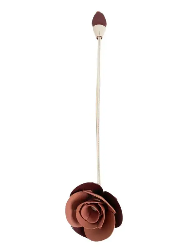 Furla Allegra Floral Appliqué Keychain - Brown