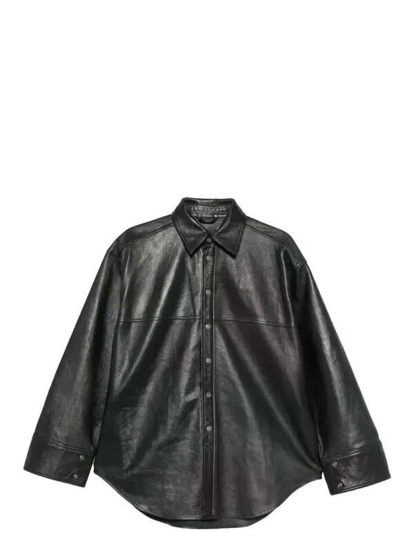 HAIKURE Leather Oversized Jacket - Black