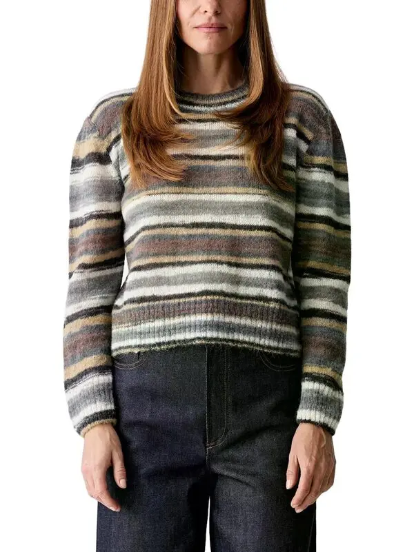 A.p.c. Striped Crew Neck Sweater - Grey