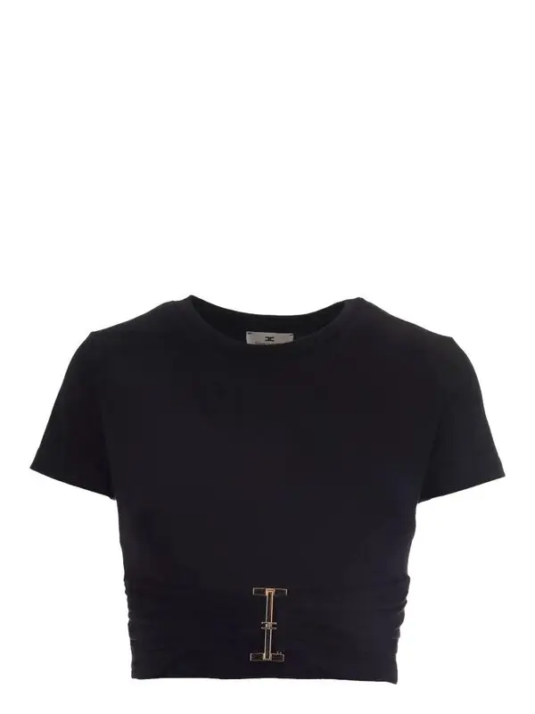 Elisabetta Franchi Logo Plaque T-shirt - Black