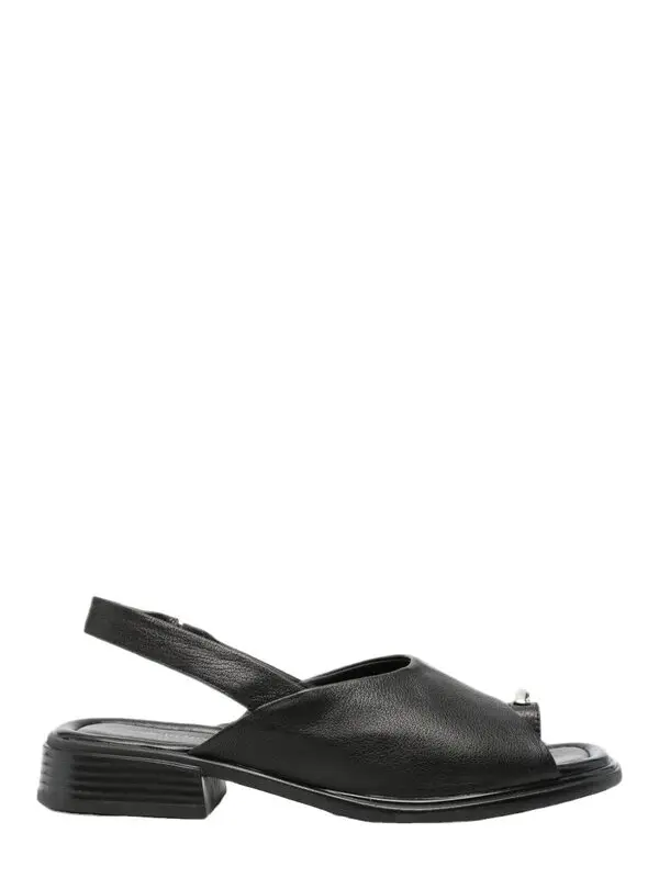 SERGIO MORETTI FIRENZE Toe-ring Slingback Sandals - Black