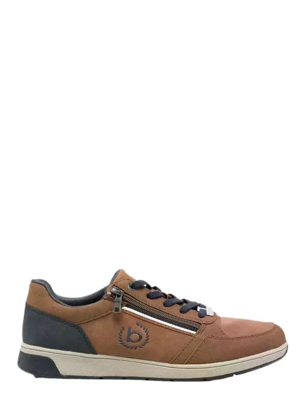 BUGATTI Logo Debossed Side-zip Sneakers - Brown