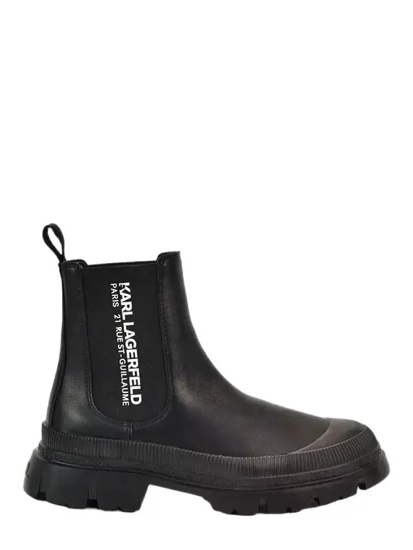 Karl Lagerfeld Logo Print Ankle Boots - Black