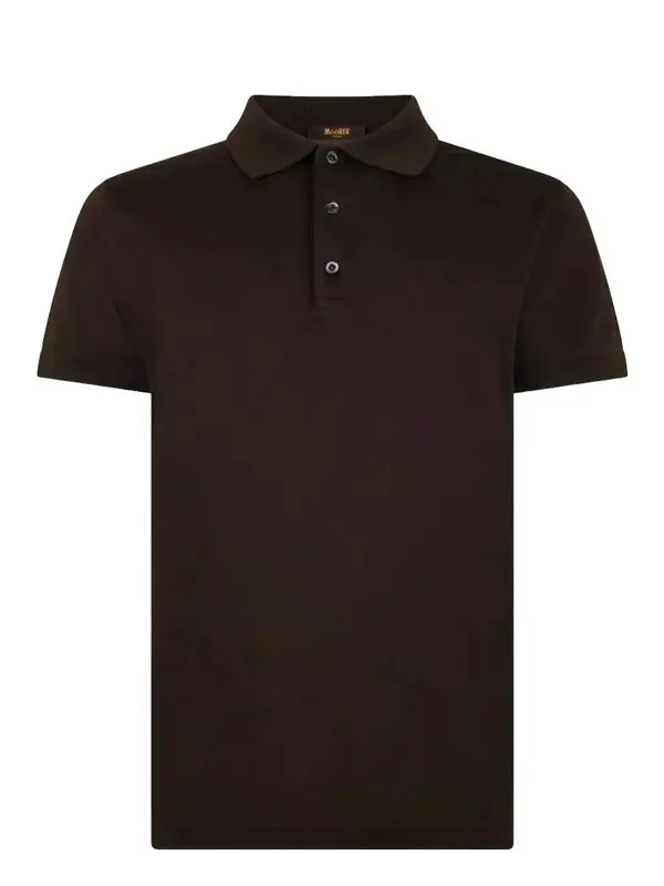 MOORER Short-sleeve Polo Shirt - Brown