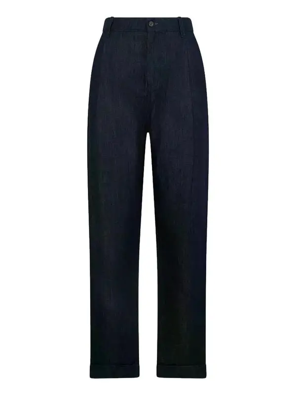MOORER High-waisted Loose Fit Jeans - Blue
