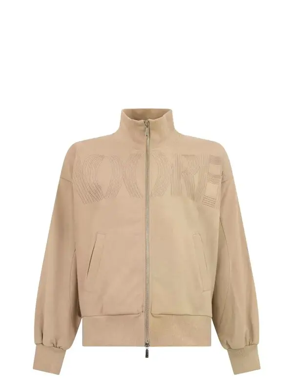 MOORER Zip-up Cotton Sweatshirt - Neutrals