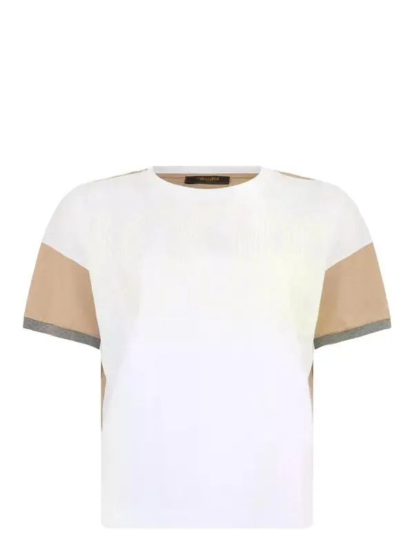 MOORER Paneled Logo T-shirt - White