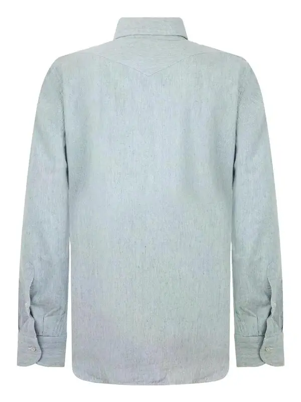 MOORER Spread-collar Shirt - Blue