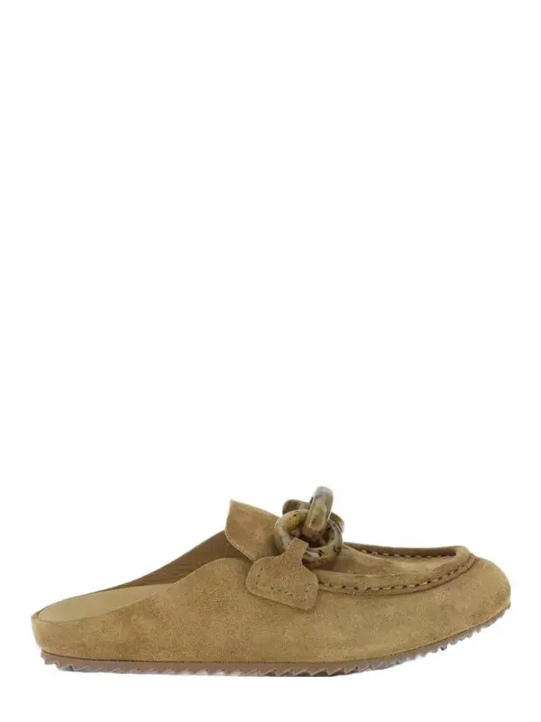 PEDRO GARCIA Bilma Chain-link Suede Mules - Brown
