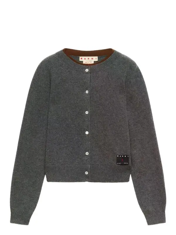 Marni Cashmere Cardigan With Layered Effect - Grey