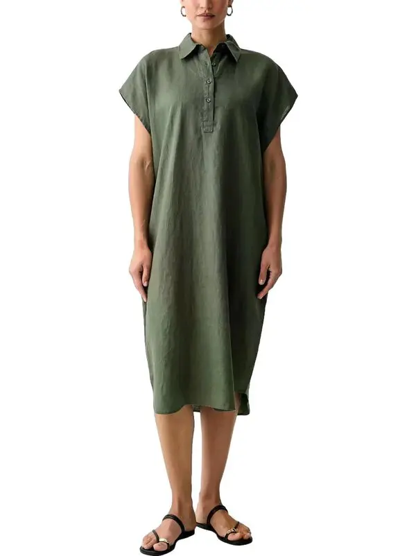 BENETTON Midi Shirt Dress - Green