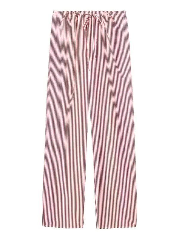 AMI Paris Elasticated Striped Poplin Trousers - Red