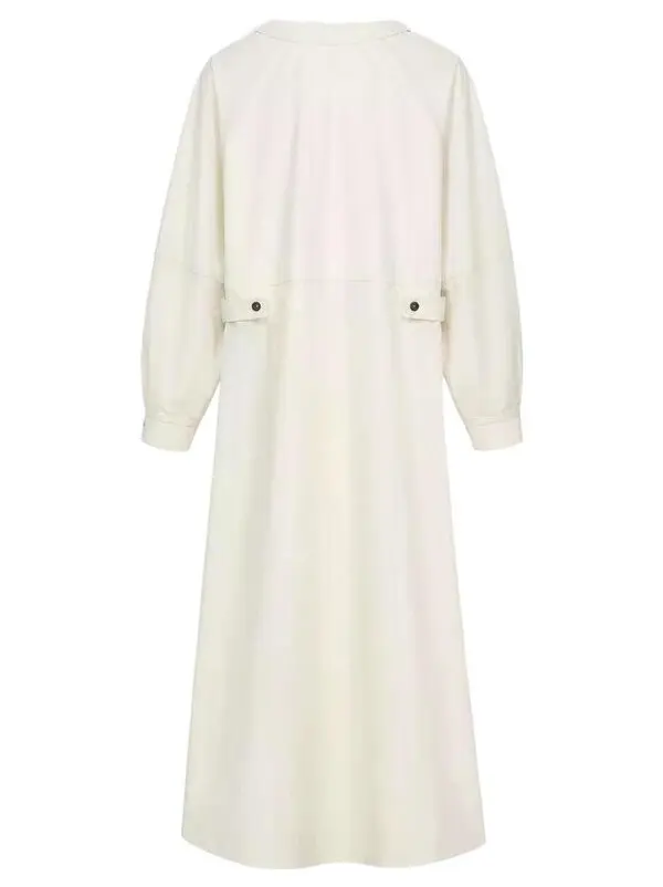RETORI V-neck Midi Dress With Buttoned Cuffs - Neutrals