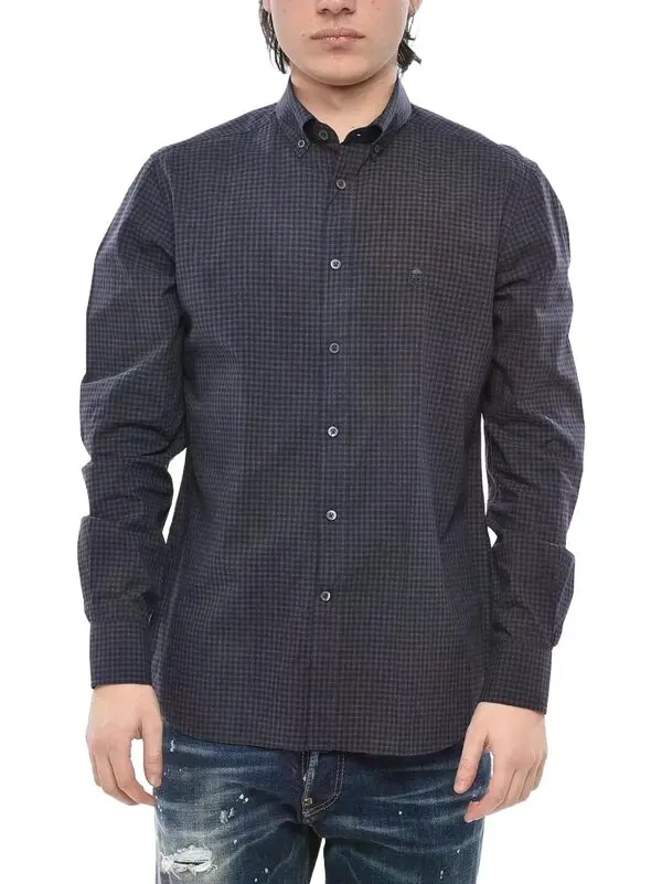 Corneliani Checked Button-down Shirt - Blue