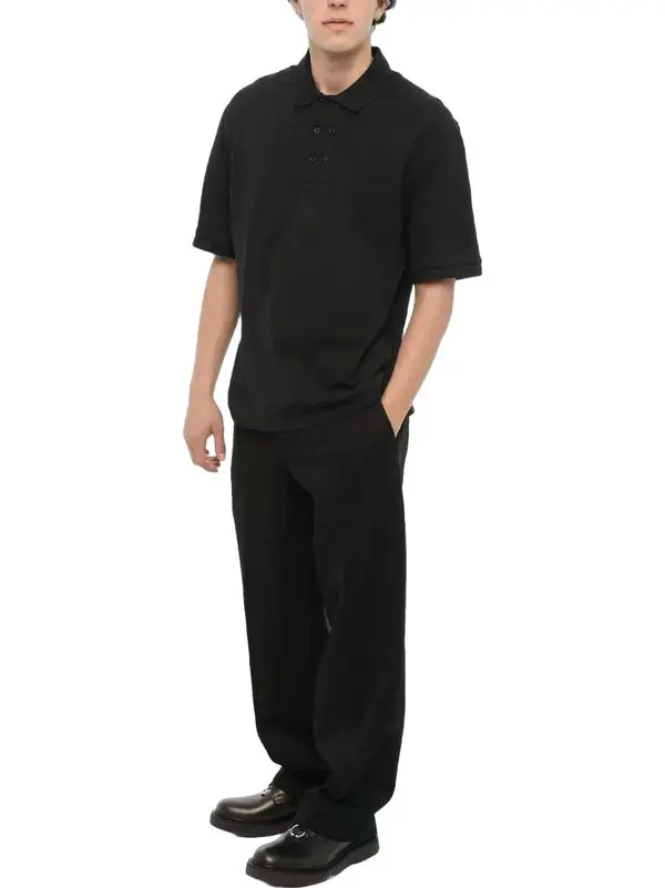 Neil Barrett Piqué Cotton Polo Shirt - Black