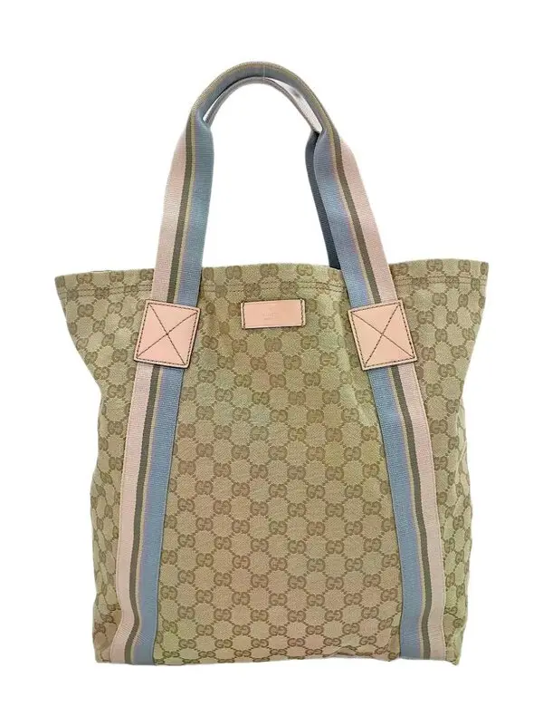 Gucci Gg Supreme Striped Tote Bag - Neutrals
