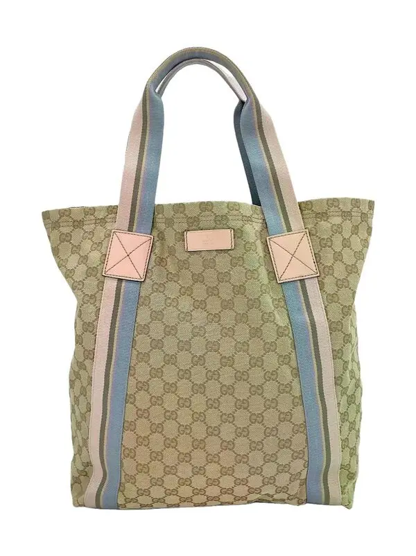 Gucci Gg Supreme Striped Tote Bag - Neutrals