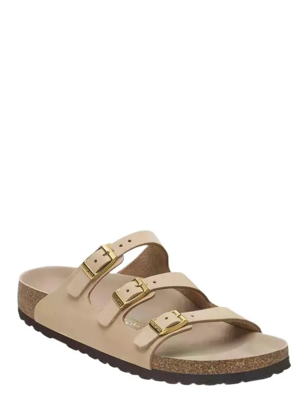 BIRKENSTOCK Florida Nubuck Leather Triple-strap Sandals - Neutrals