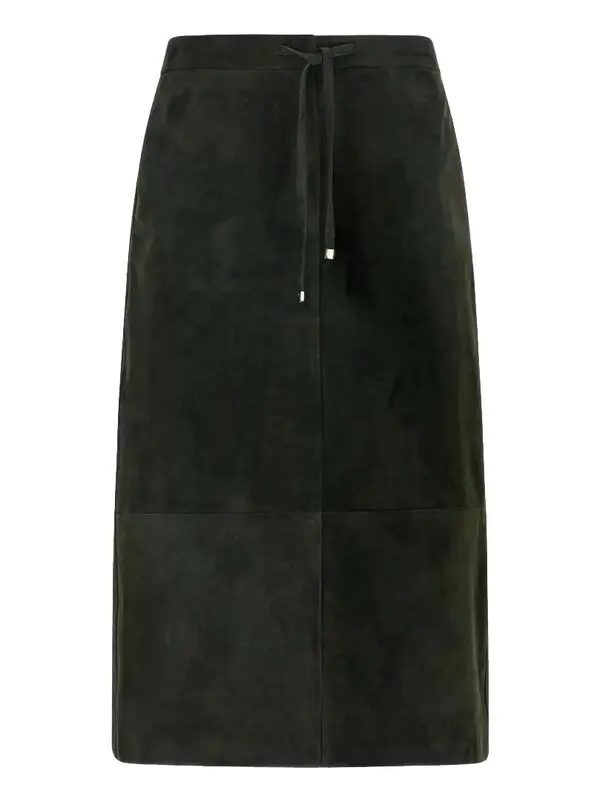 Max Mara Suede Midi Skirt - Green