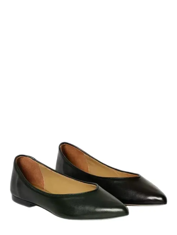 ANNA F. Pointed-toe Ballet Flats - Black